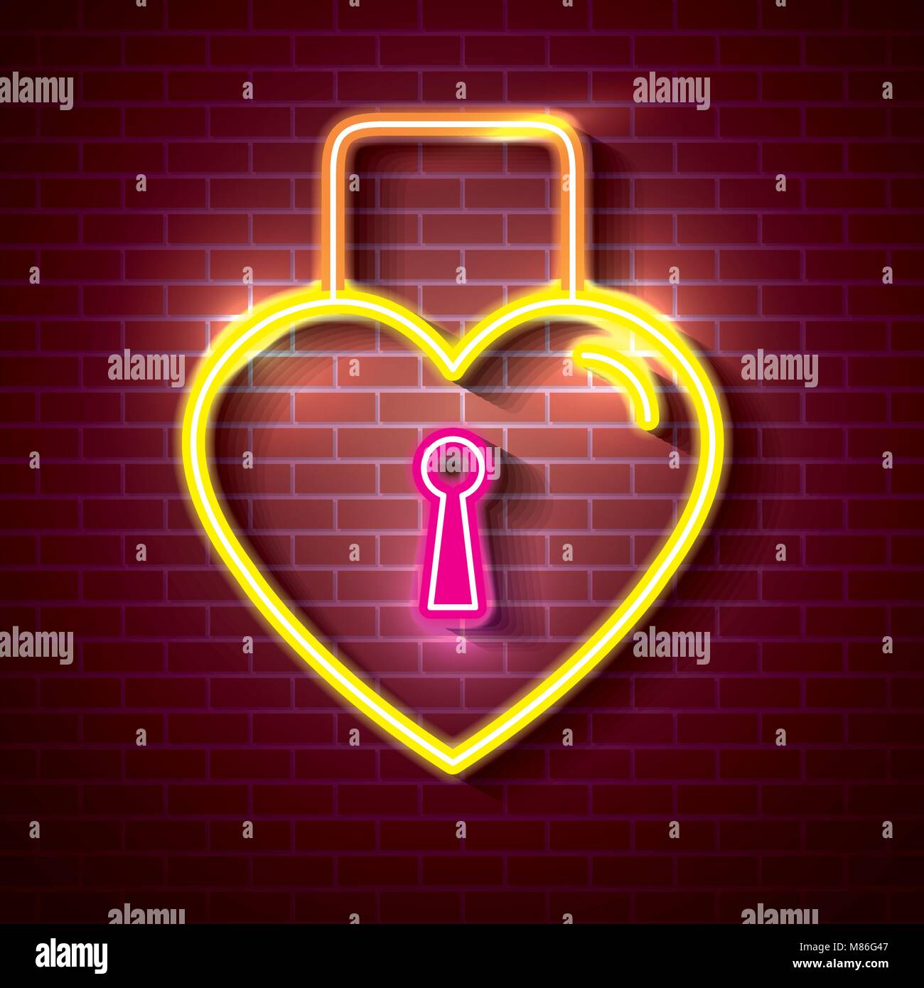love poster with neon lights vector illustration design Stock Vector ...