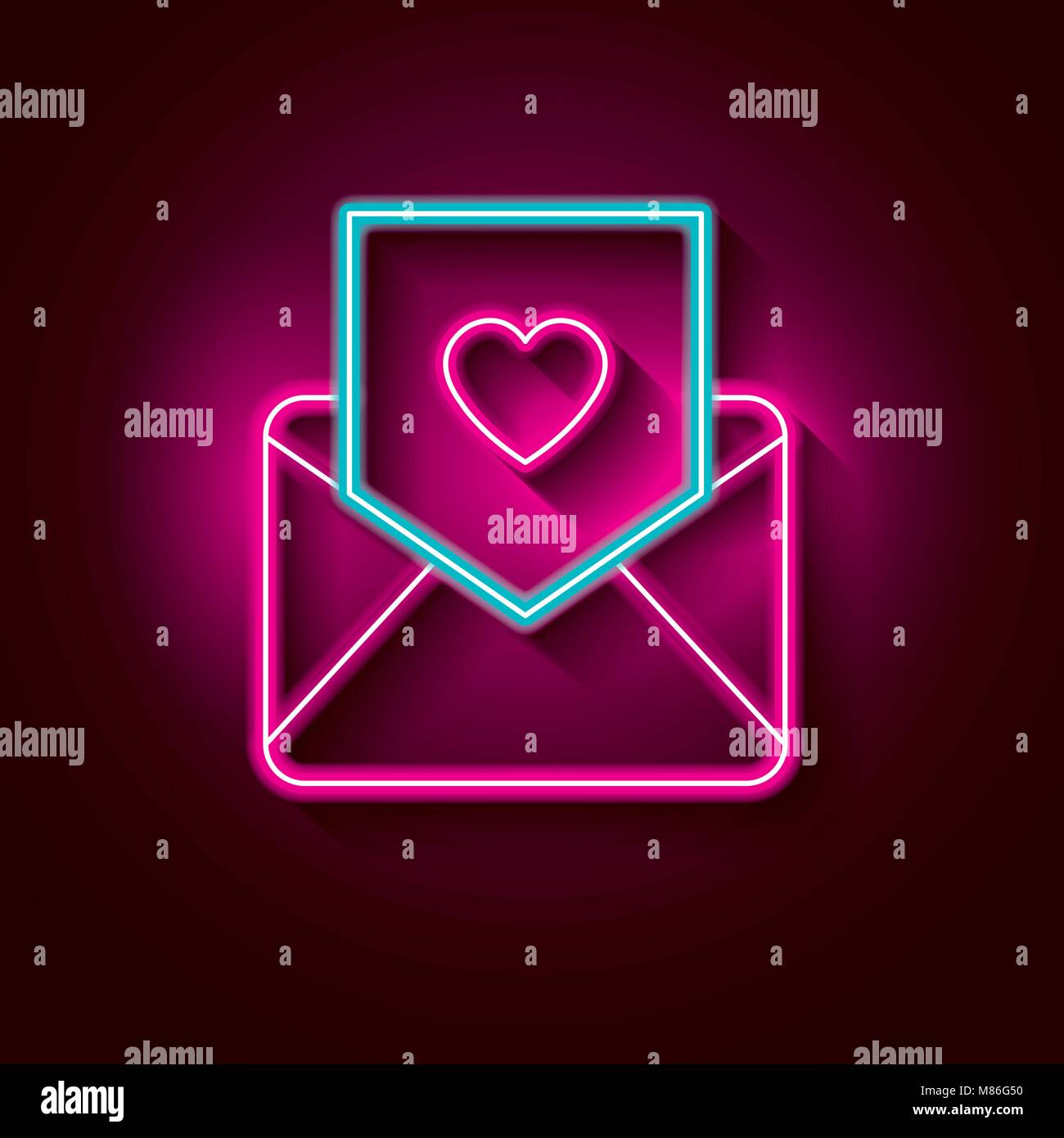 love poster with neon lights vector illustration design Stock Vector ...