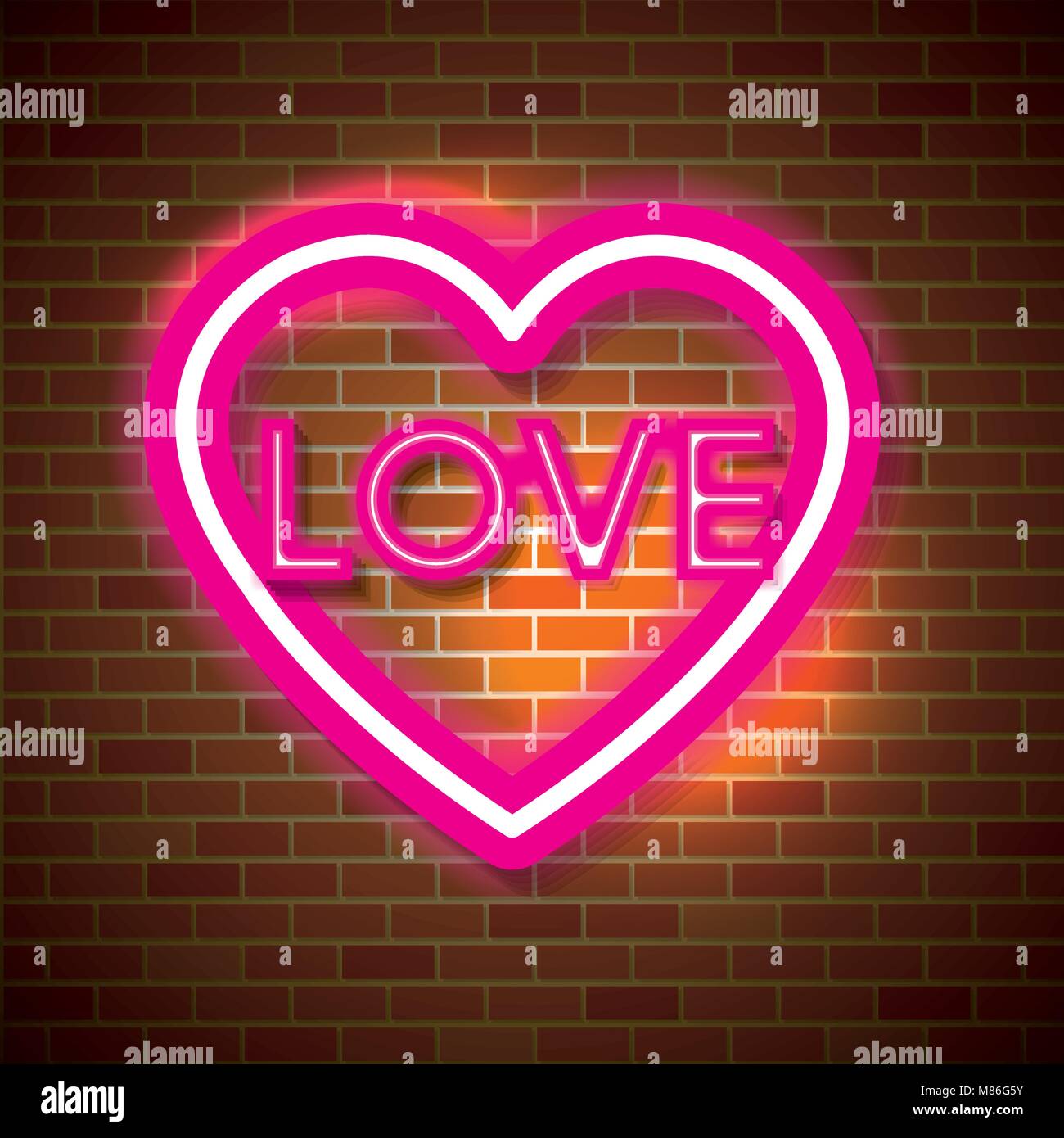 love poster with neon lights vector illustration design Stock Vector ...