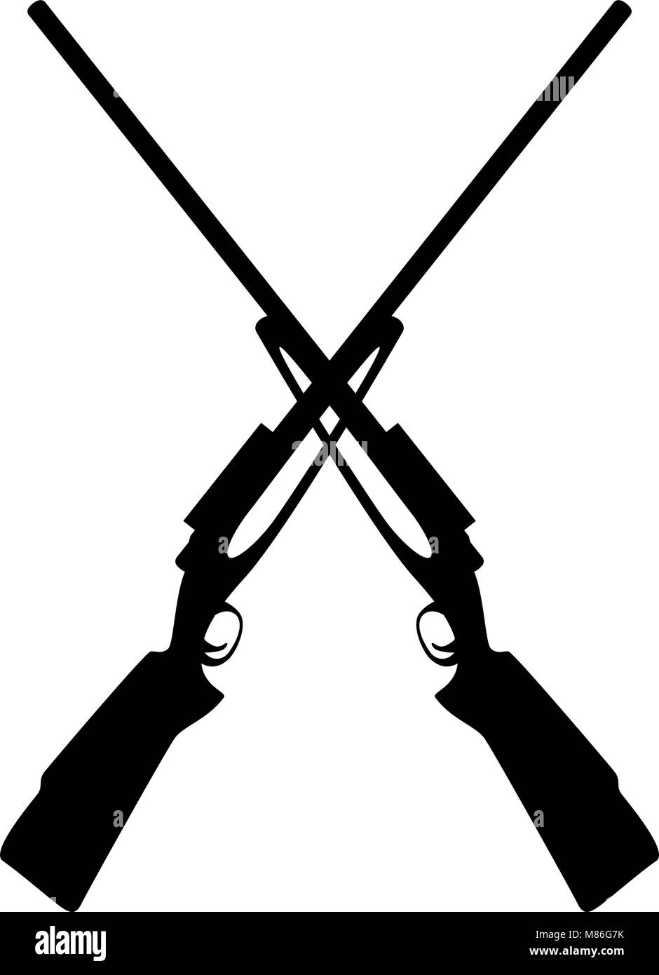 rifles crossed isolated icon vector illustration design Stock Vector ...