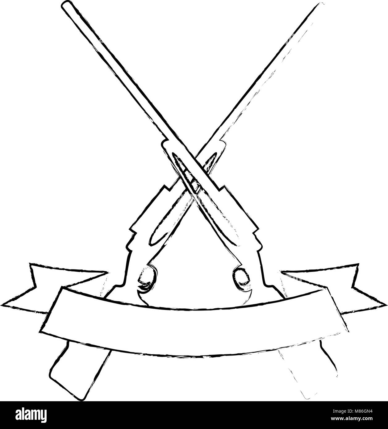 Crossed rifles Cut Out Stock Images & Pictures - Alamy