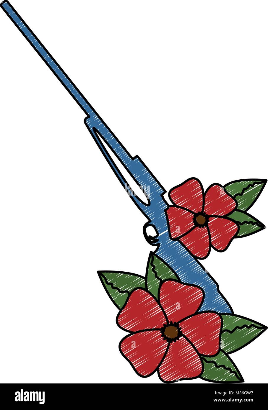 rifle of war with flowers Stock Vector Image & Art - Alamy