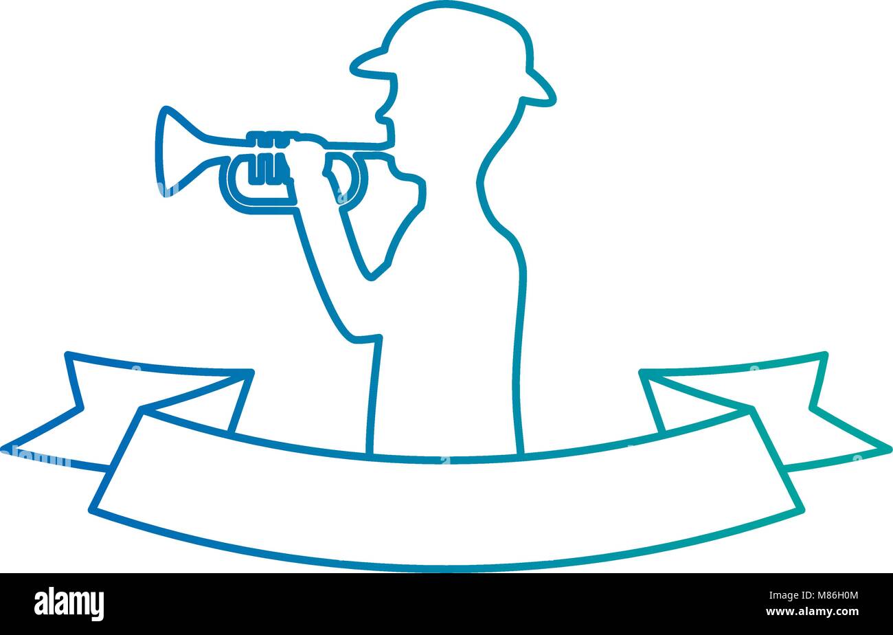 silhouette of soldier playing trumpet Stock Vector Image & Art - Alamy