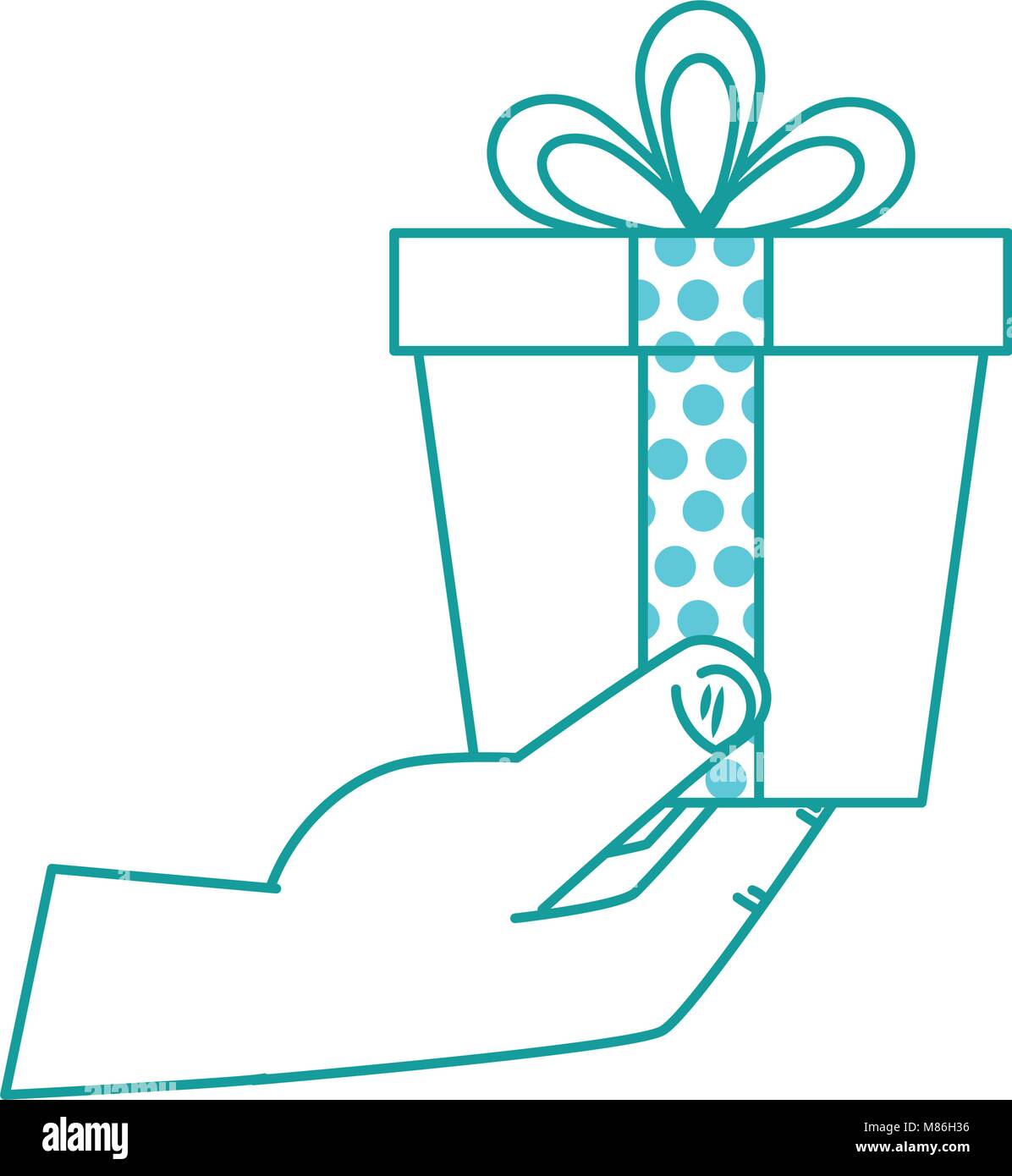 hand with gift box present icon Stock Vector Image & Art - Alamy