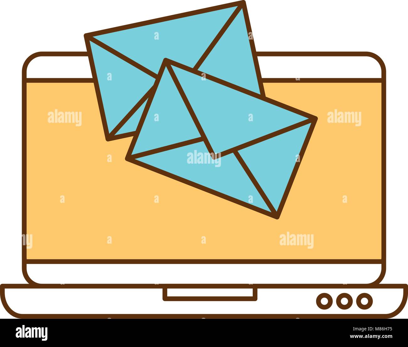 laptop computer with envelopes Stock Vector Image & Art - Alamy