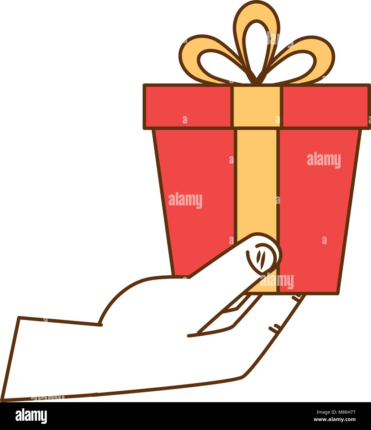 hand with gift box present icon Stock Vector Image & Art - Alamy