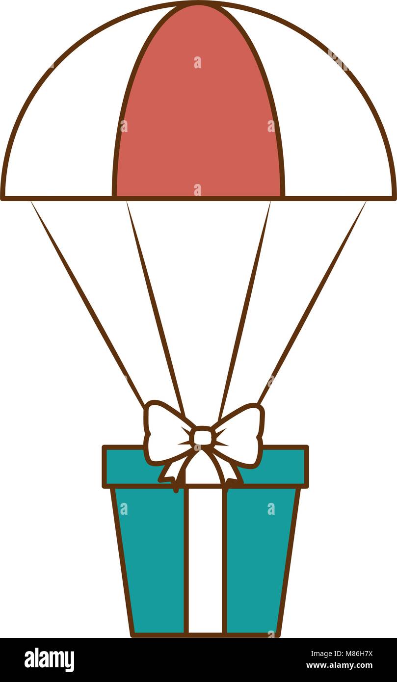 parachute with gift box present Stock Vector Image & Art - Alamy