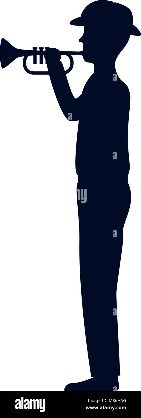 silhouette of soldier playing trumpet Stock Vector Image & Art - Alamy