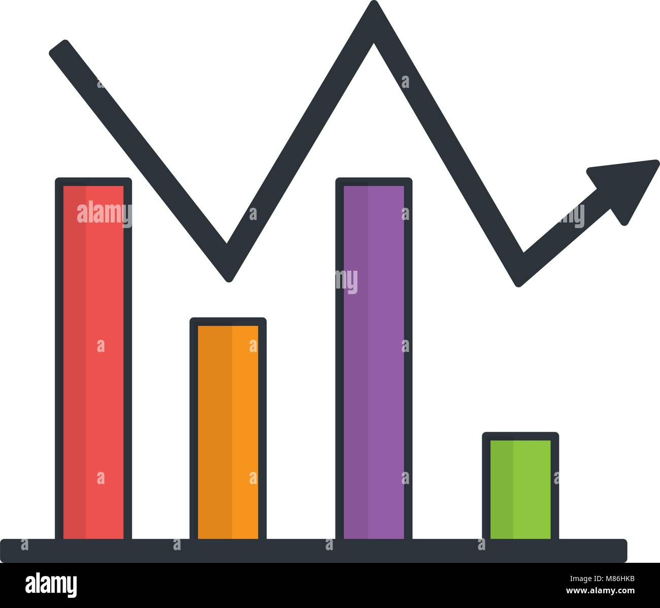 bars and arrow statistics Stock Vector Image & Art - Alamy