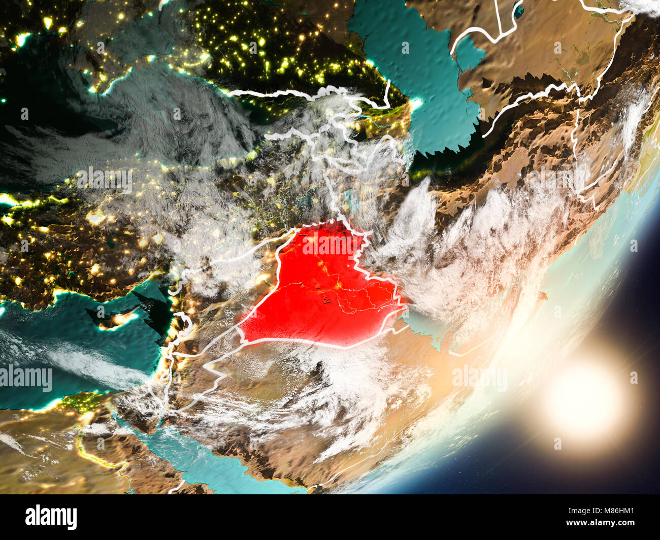 Iraq from space with highly detailed surface textures and visible ...