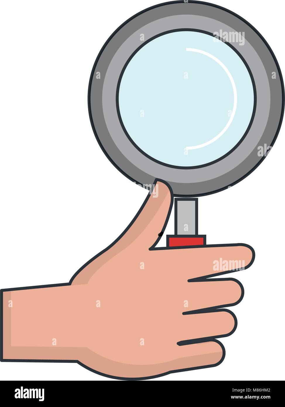 hand human with magnifying glass isolated icon Stock Vector Image & Art ...