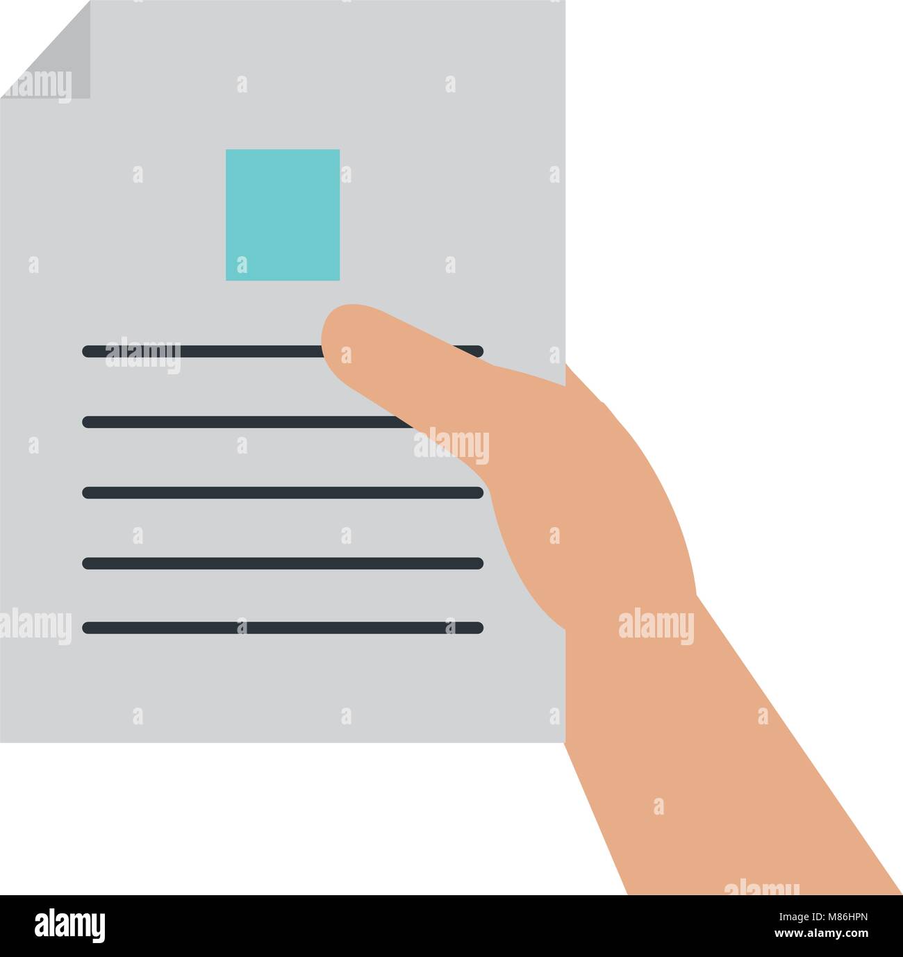 hand human with paper document Stock Vector Image & Art - Alamy