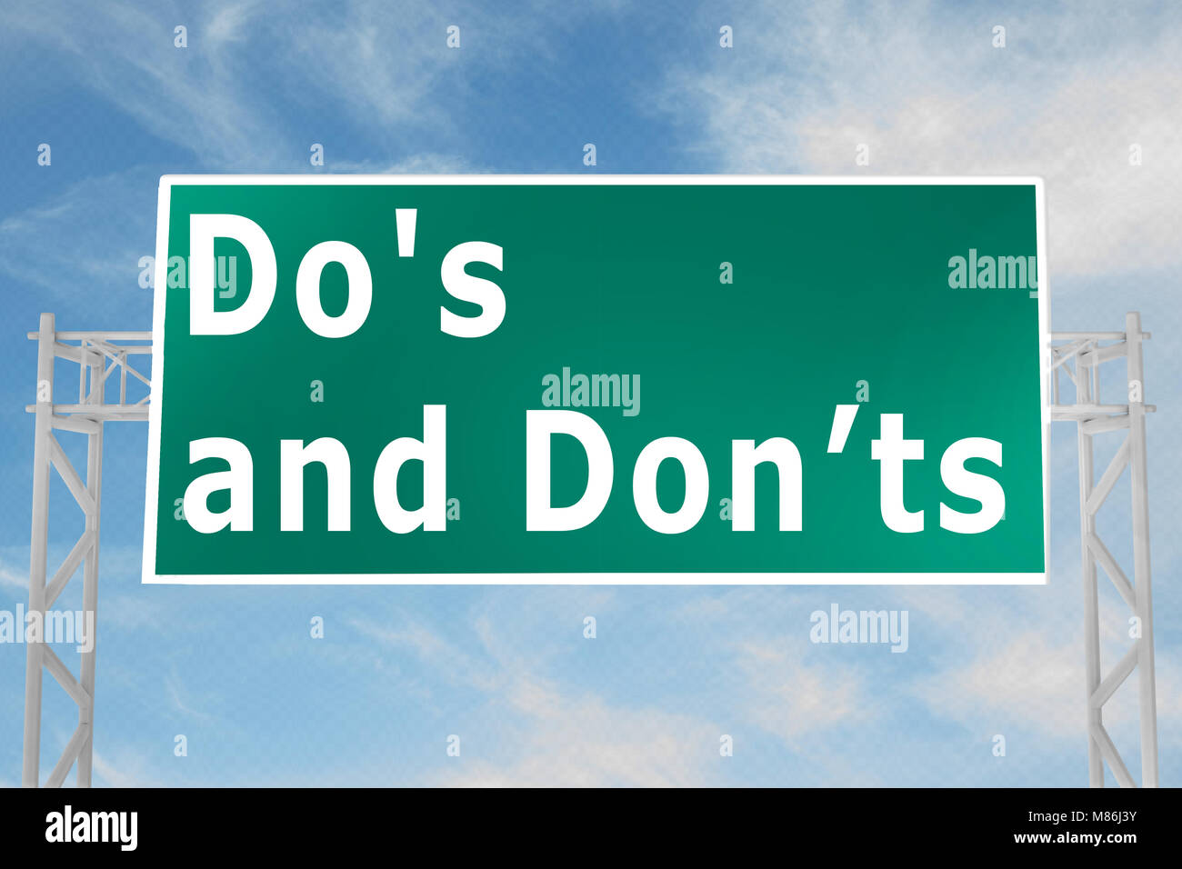 3D illustration of Do's and DonÂ’ts script on road sign Stock Photo - Alamy