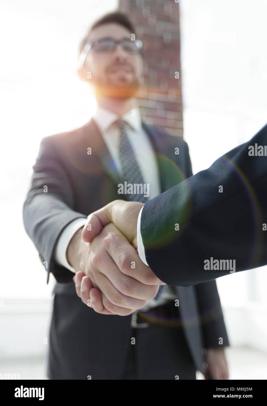 business leader shaking hands with partner Stock Photo - Alamy