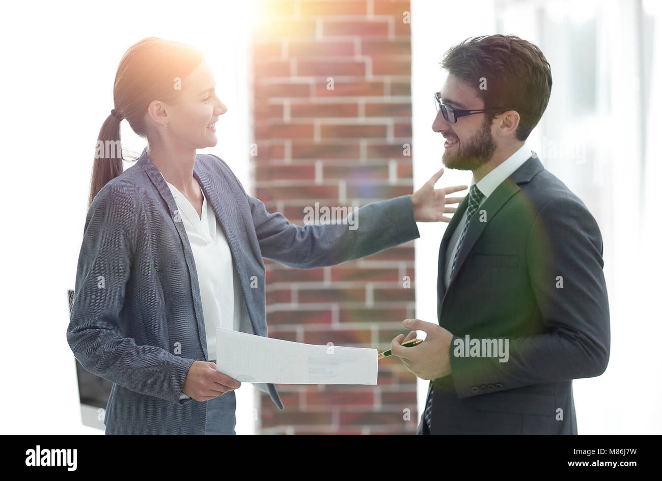 colleagues communicate with each other Stock Photo - Alamy