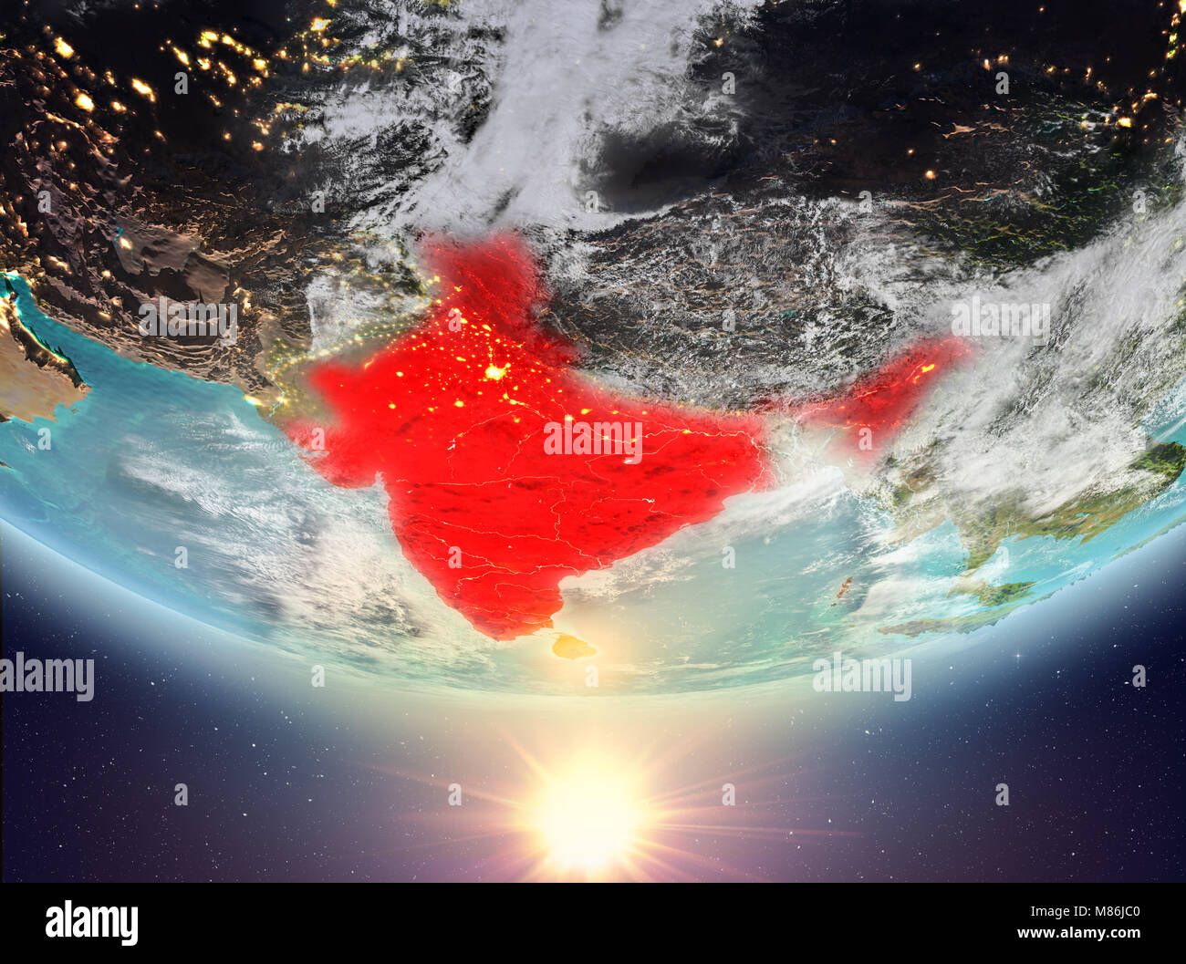 India highlighted on world map hi-res stock photography and images - Alamy