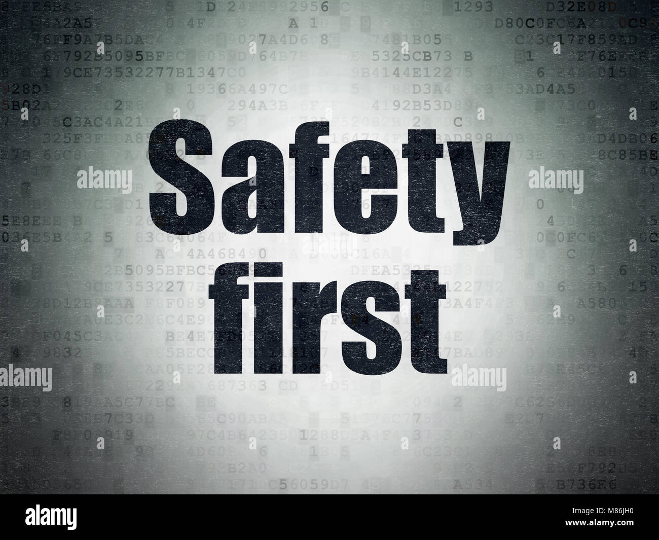 Safety concept: Safety First on Digital Data Paper background Stock ...