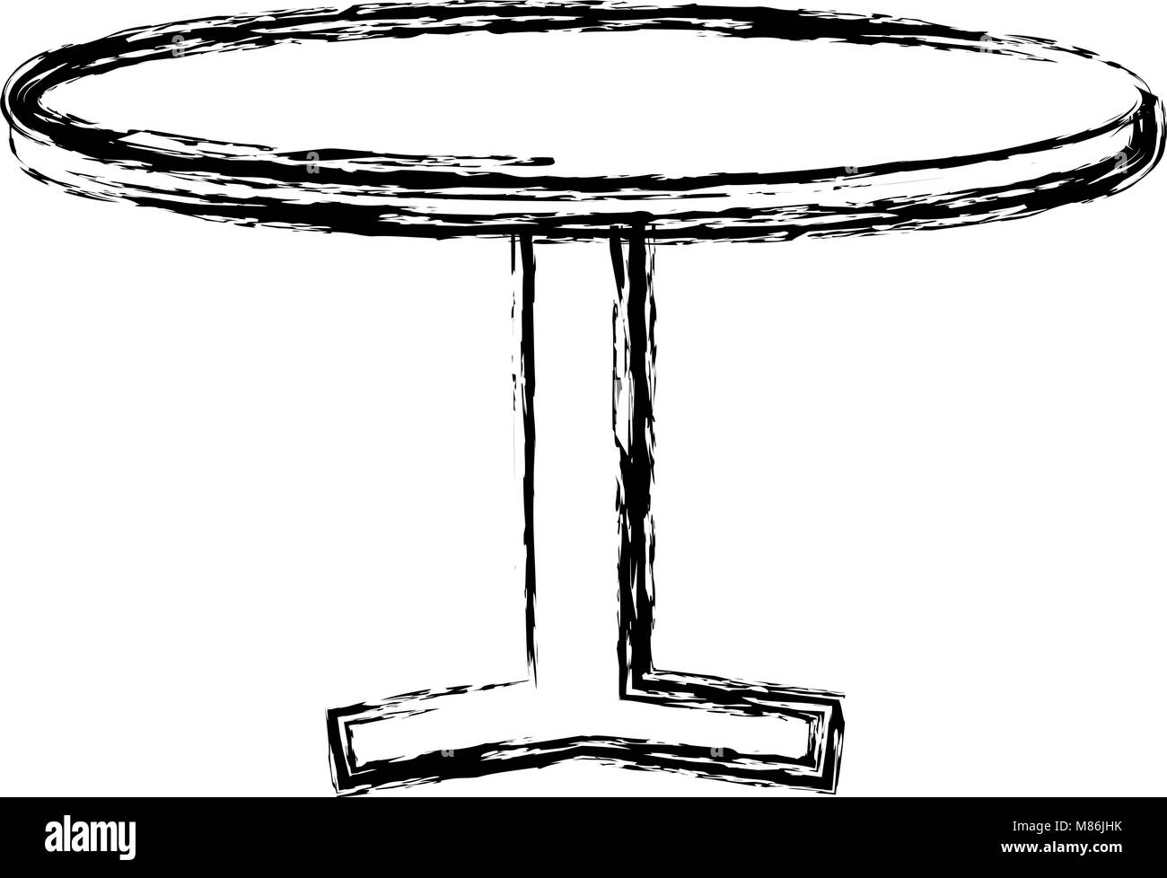 Wooden circle table furniture Black and White Stock Photos & Images - Alamy