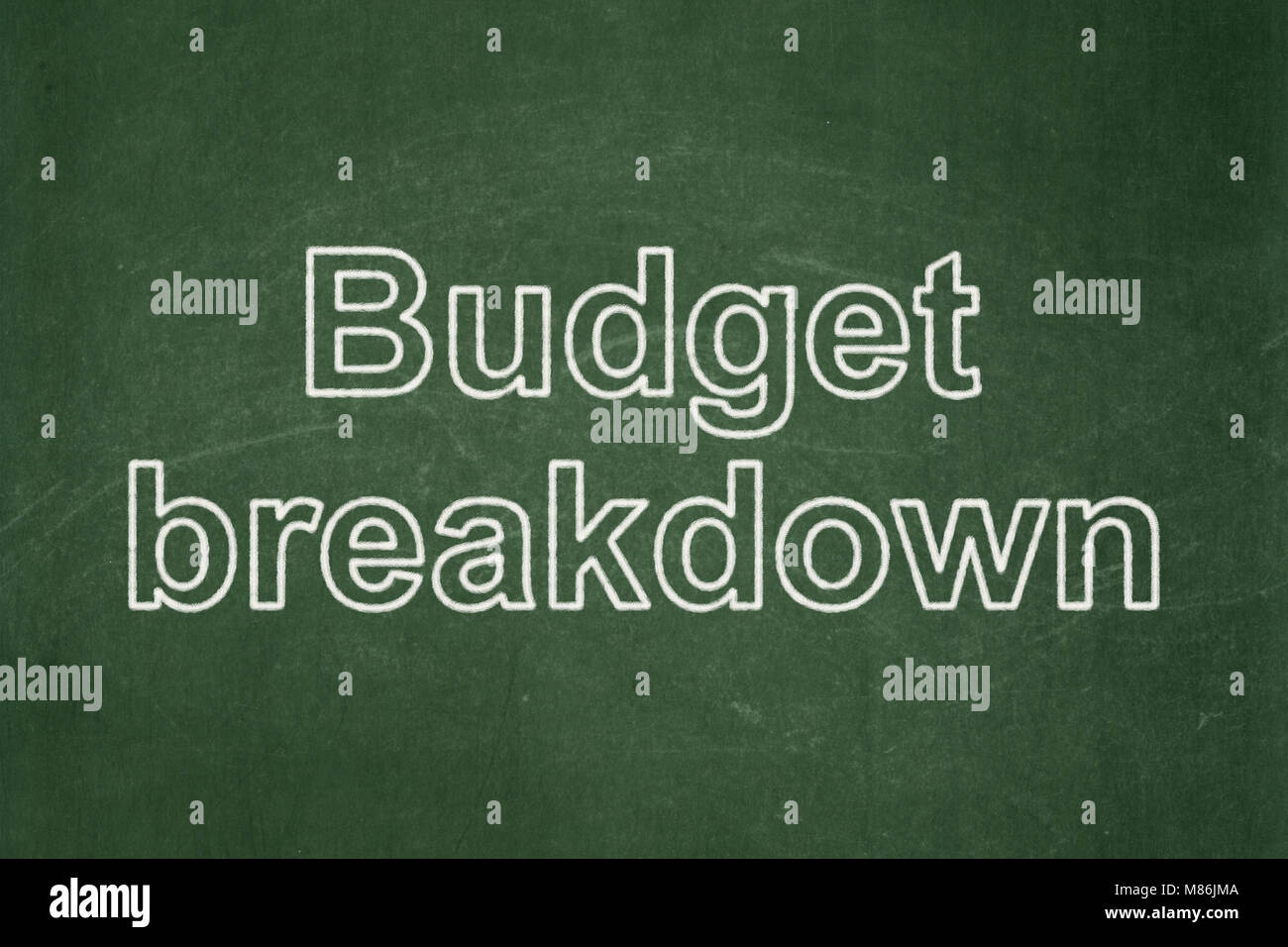Finance concept: Budget Breakdown on chalkboard background Stock Photo ...