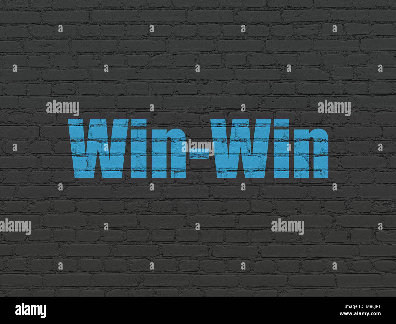 Finance concept: Win-Win on wall background Stock Photo - Alamy