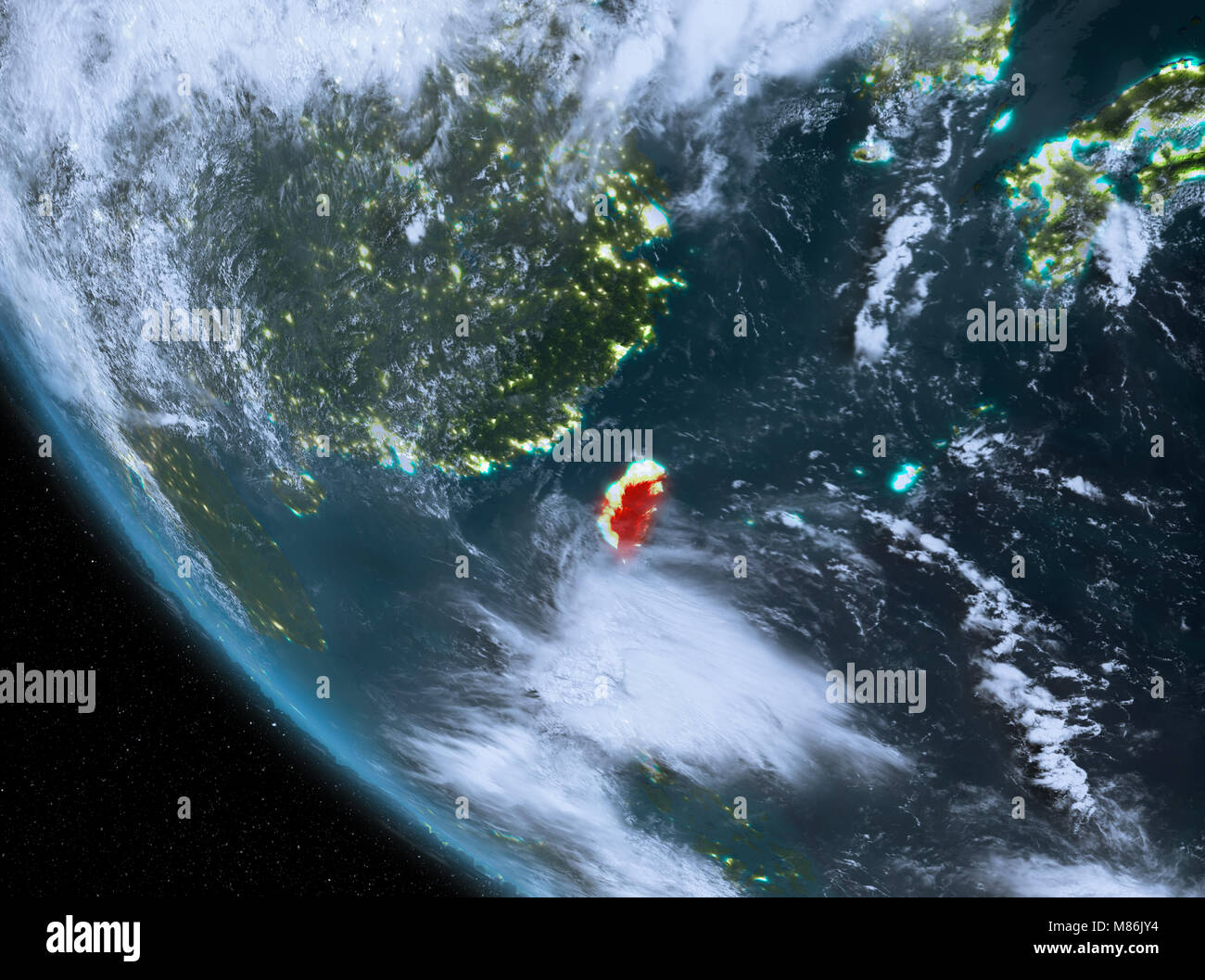 Space view taiwan highlighted hi-res stock photography and images - Alamy