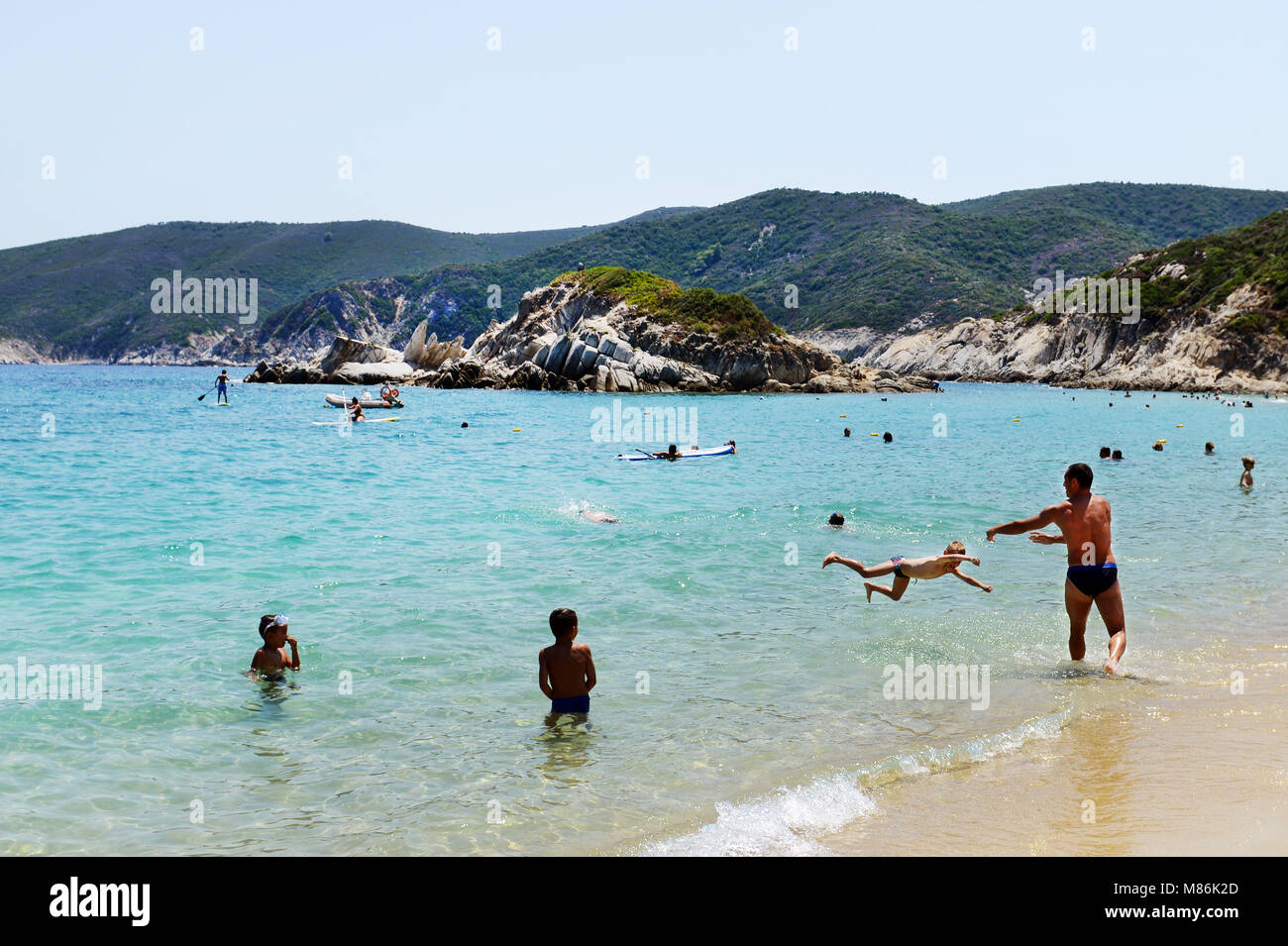 The tranquil blue ocean at Kalamitsi beach in Sithonia Stock Photo - Alamy