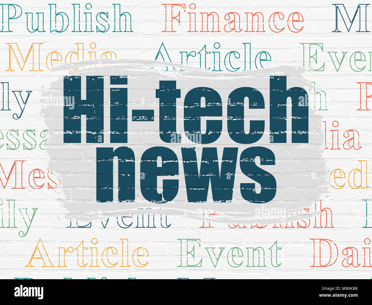 News concept: Hi-tech News on wall background Stock Photo - Alamy