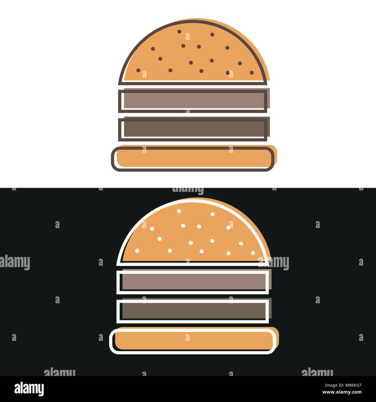 burger logo emblem colored shape line style Stock Vector Image & Art ...