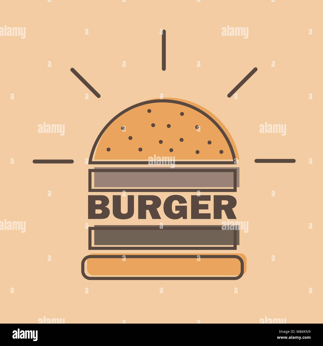 burger logo emblem colored shape line style Stock Vector Image & Art ...