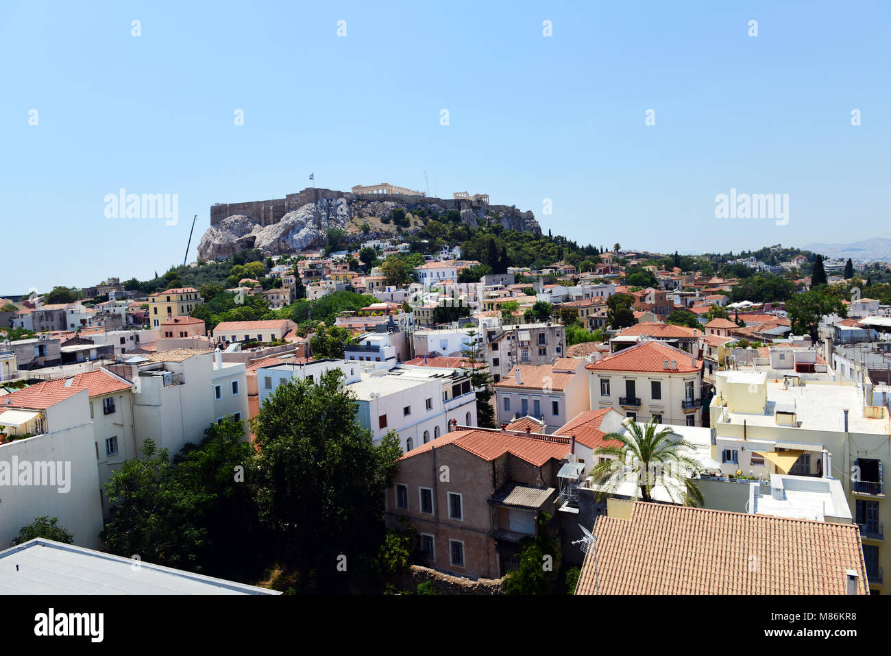 A view of Athens's old town ( Plaka ) and the Acropolis Stock Photo - Alamy