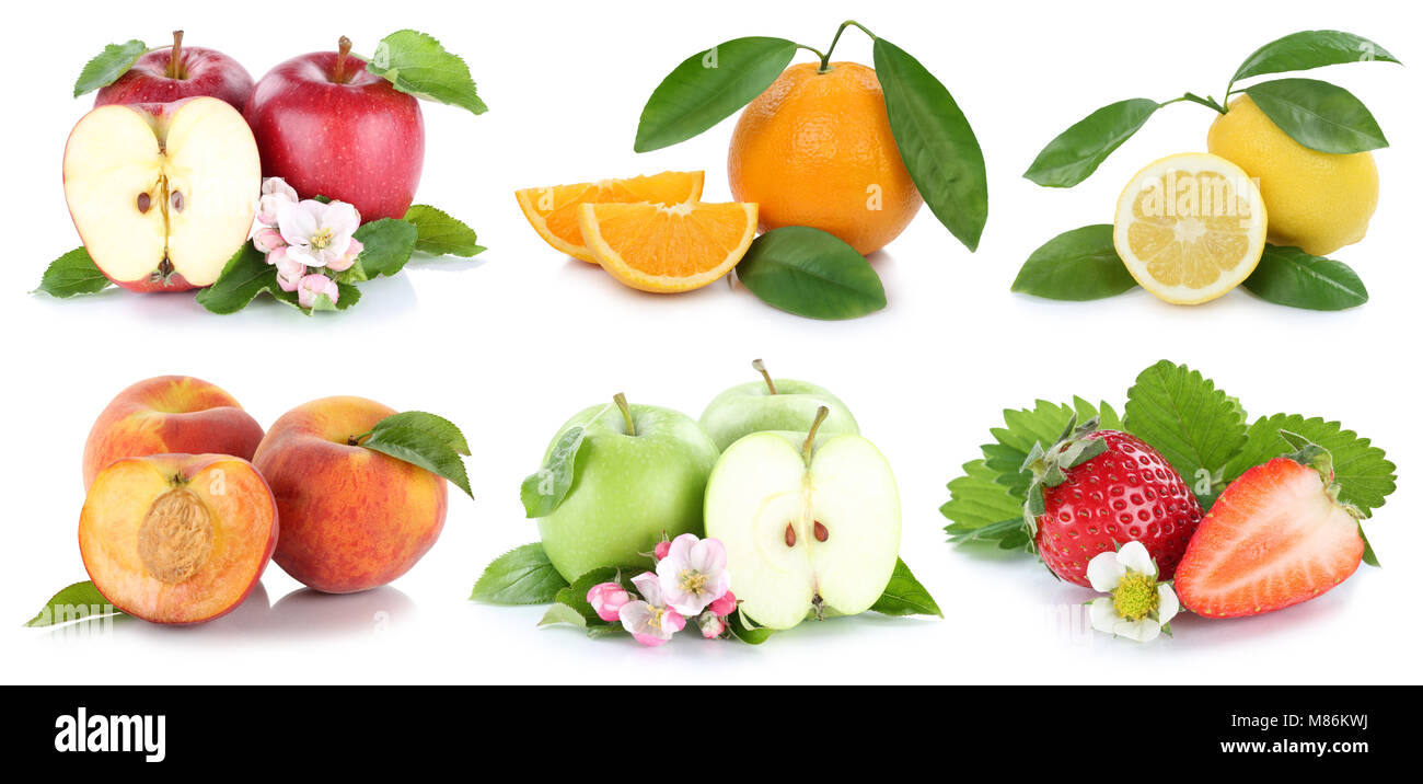 Fruits apple orange apples oranges strawberry fresh fruit collection ...