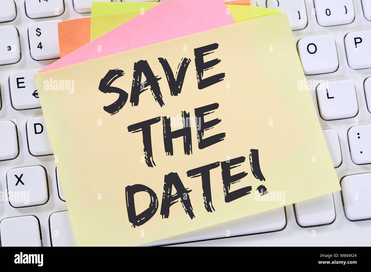 Save the date invitation message information business note paper ...