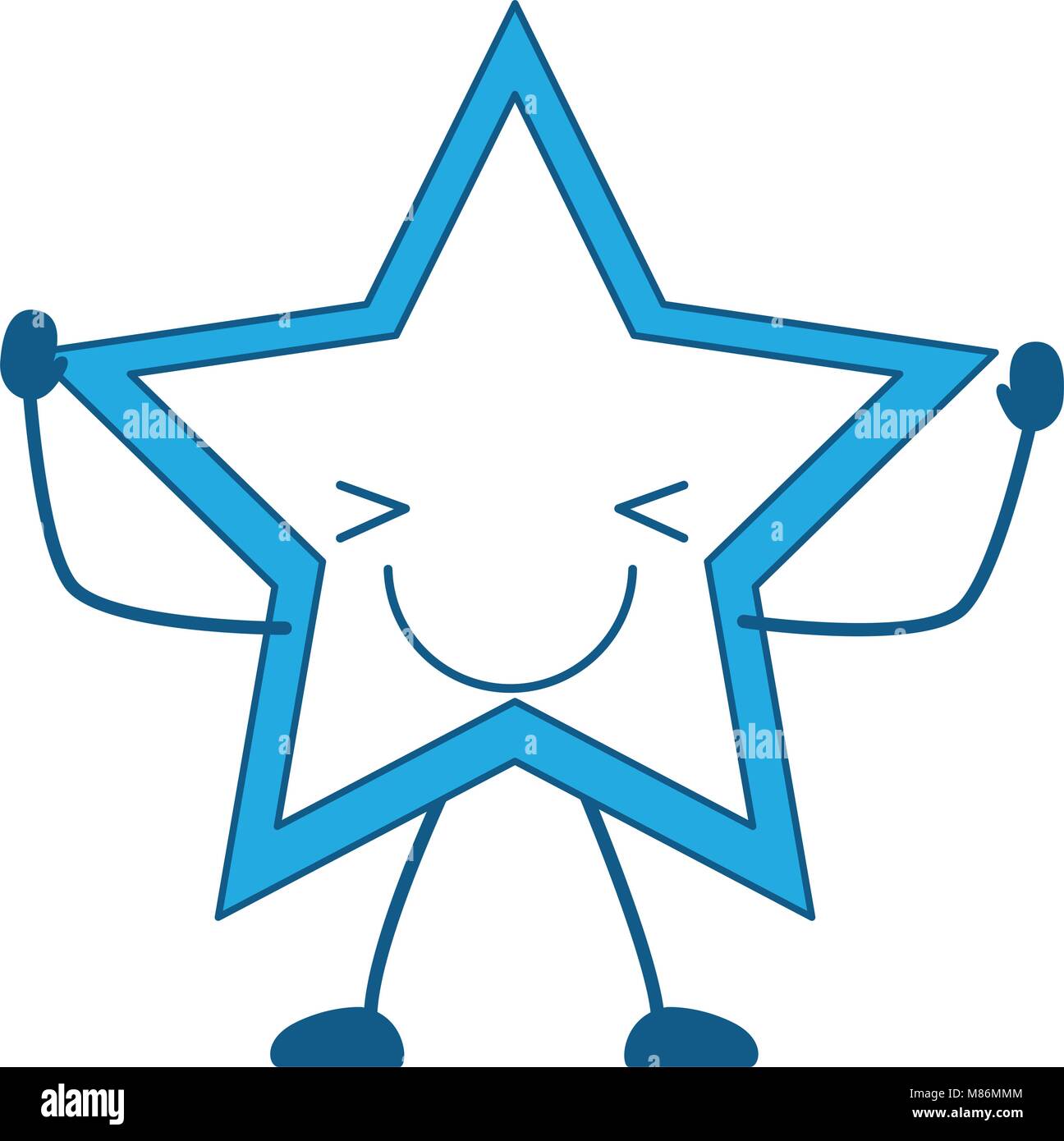 kawaii happy star icon over white background, vector illustration Stock ...