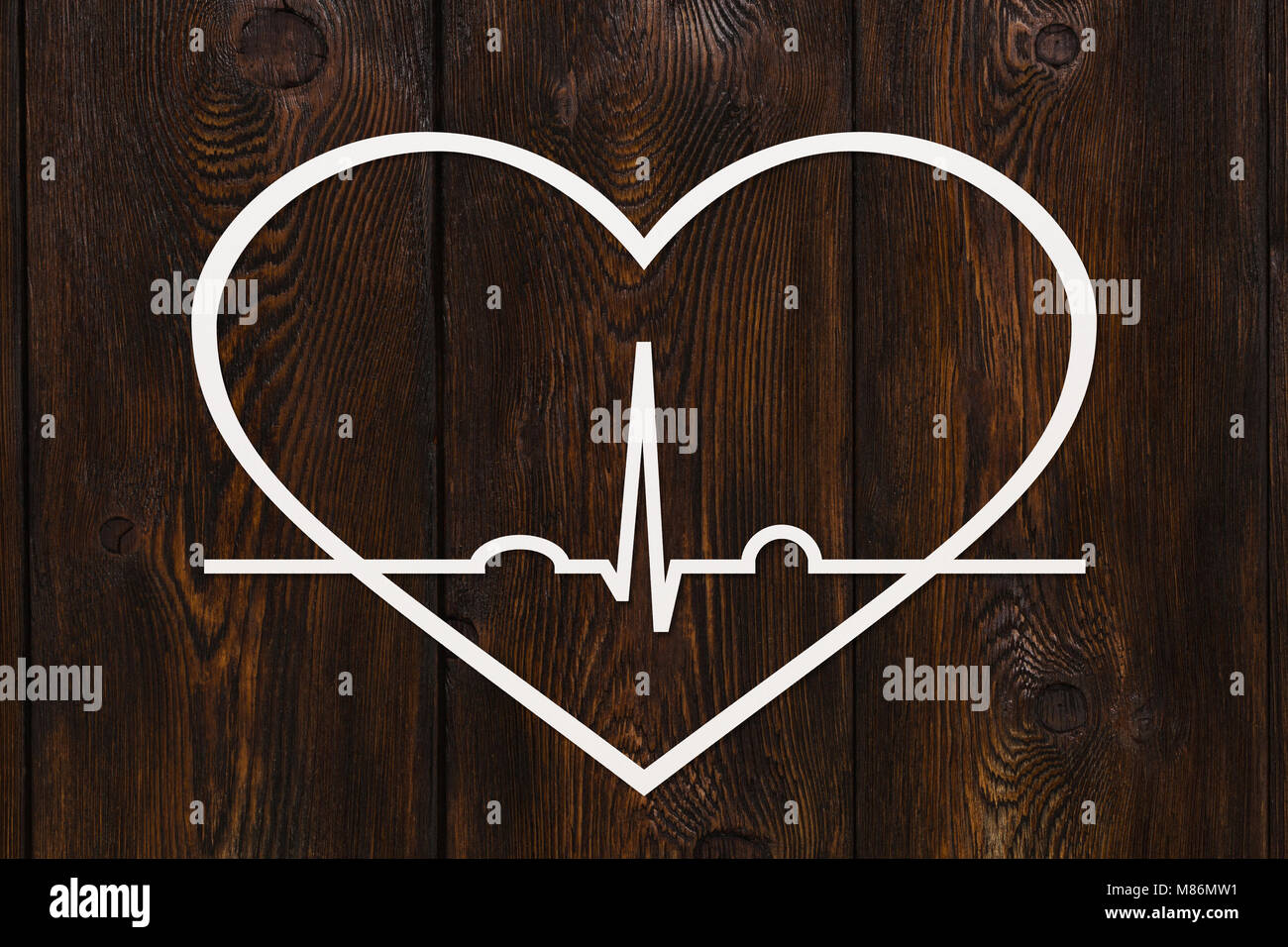 Heart shape with echocardiogram. Health or cardiology concept. Abstract ...