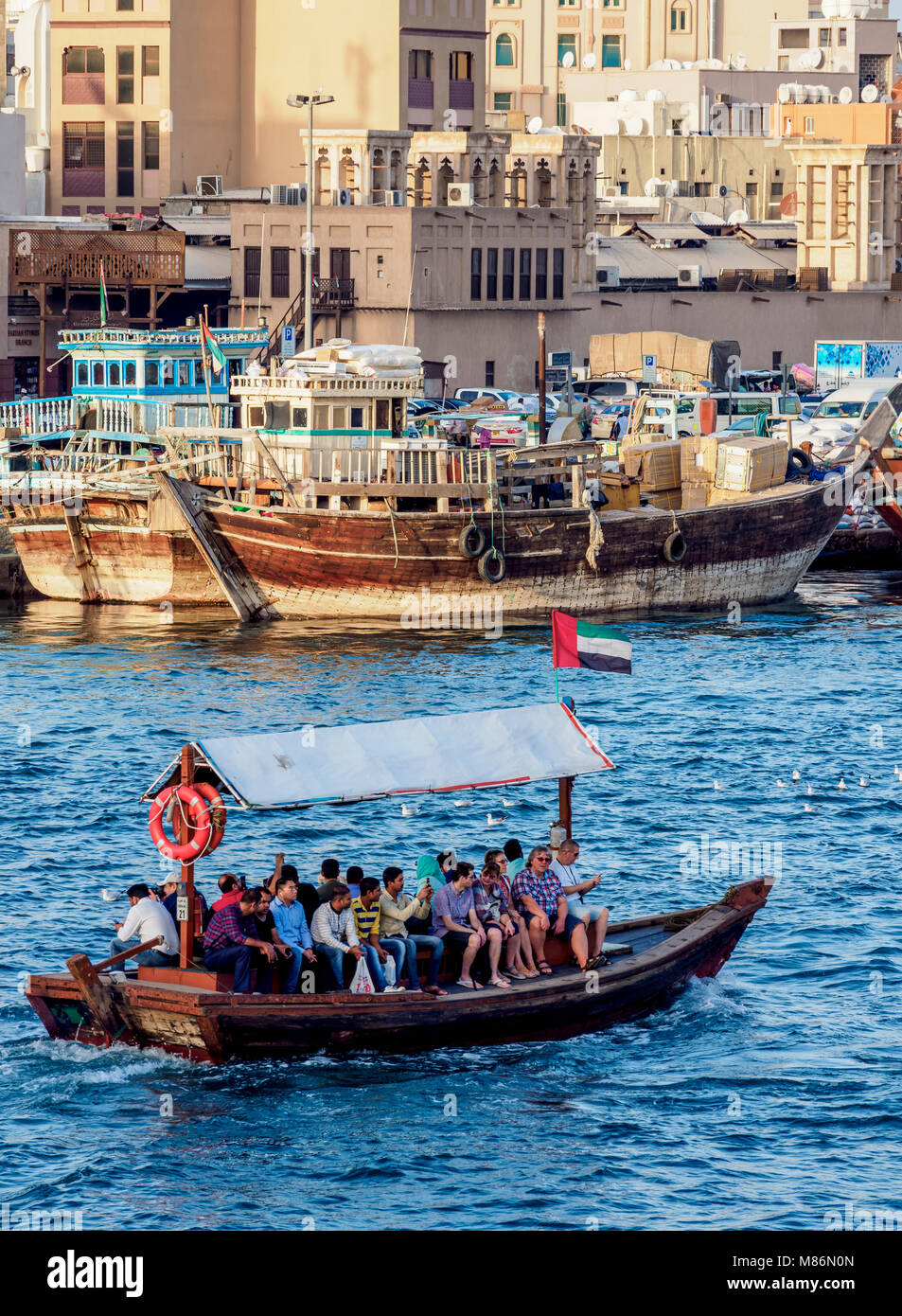 Abra Boat on Dubai Creek, Dubai, United Arab Emirates Stock Photo - Alamy