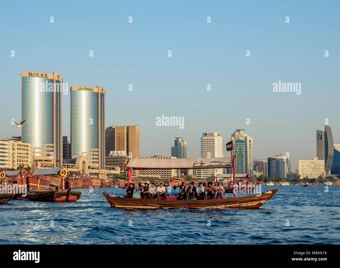 Abra Boat on Dubai Creek, Dubai, United Arab Emirates Stock Photo - Alamy