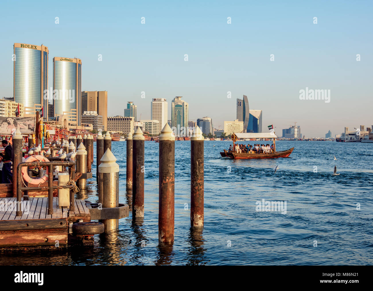 Abra Boat on Dubai Creek, Dubai, United Arab Emirates Stock Photo - Alamy