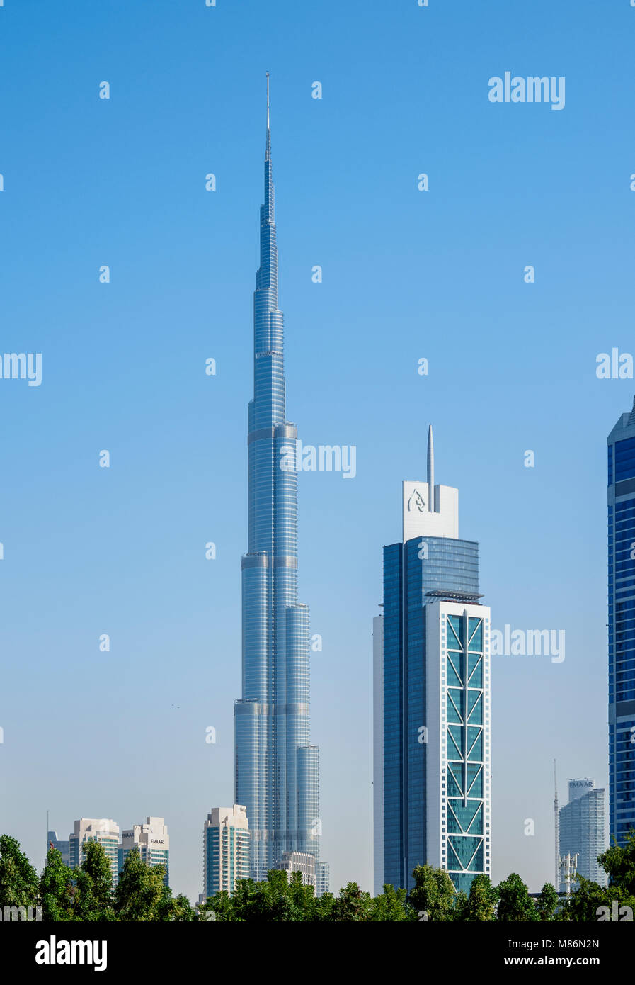 Burj Khalifa Skyscraper, Downtown, Dubai, United Arab Emirates Stock ...