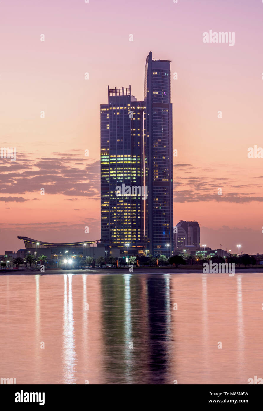Nation Towers at dawn, Abu Dhabi, United Arab Emirates Stock Photo - Alamy