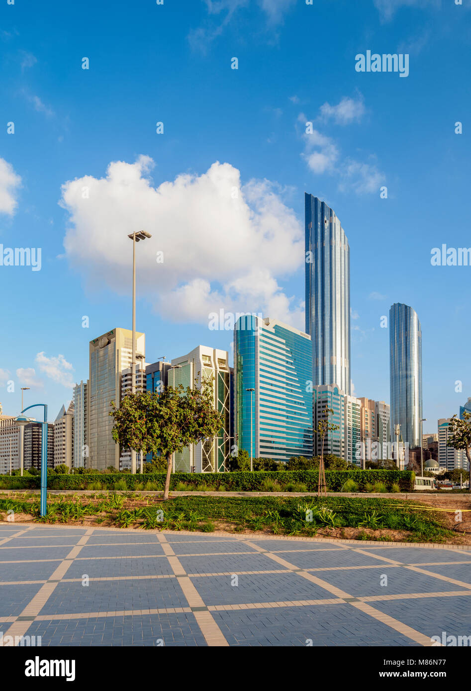 Walkway by Corniche Road, Abu Dhabi, United Arab Emirates Stock Photo ...