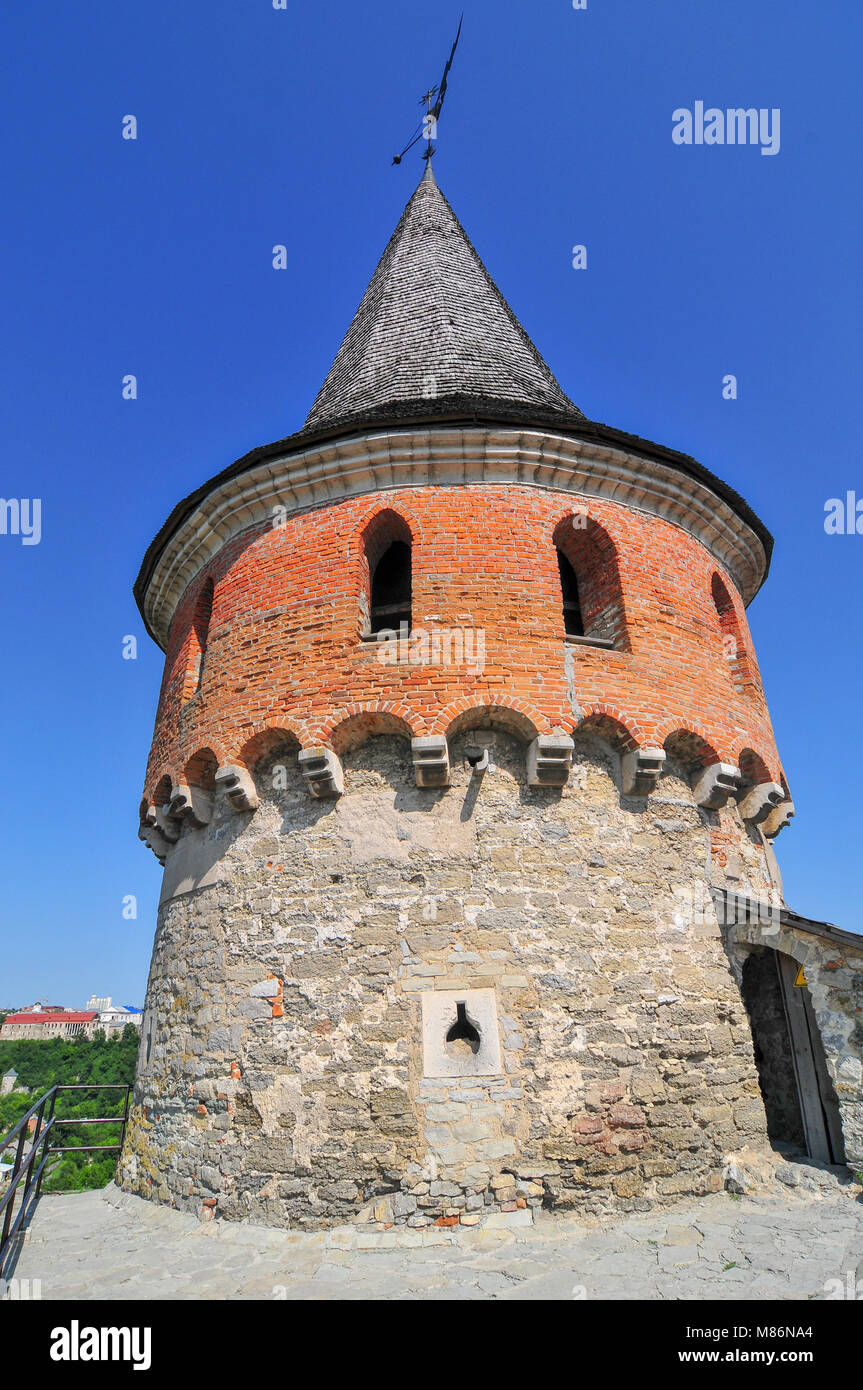 Old Kamenetz-Podolsk fortress near Kamianets-Podilskyi town. Ancient ...