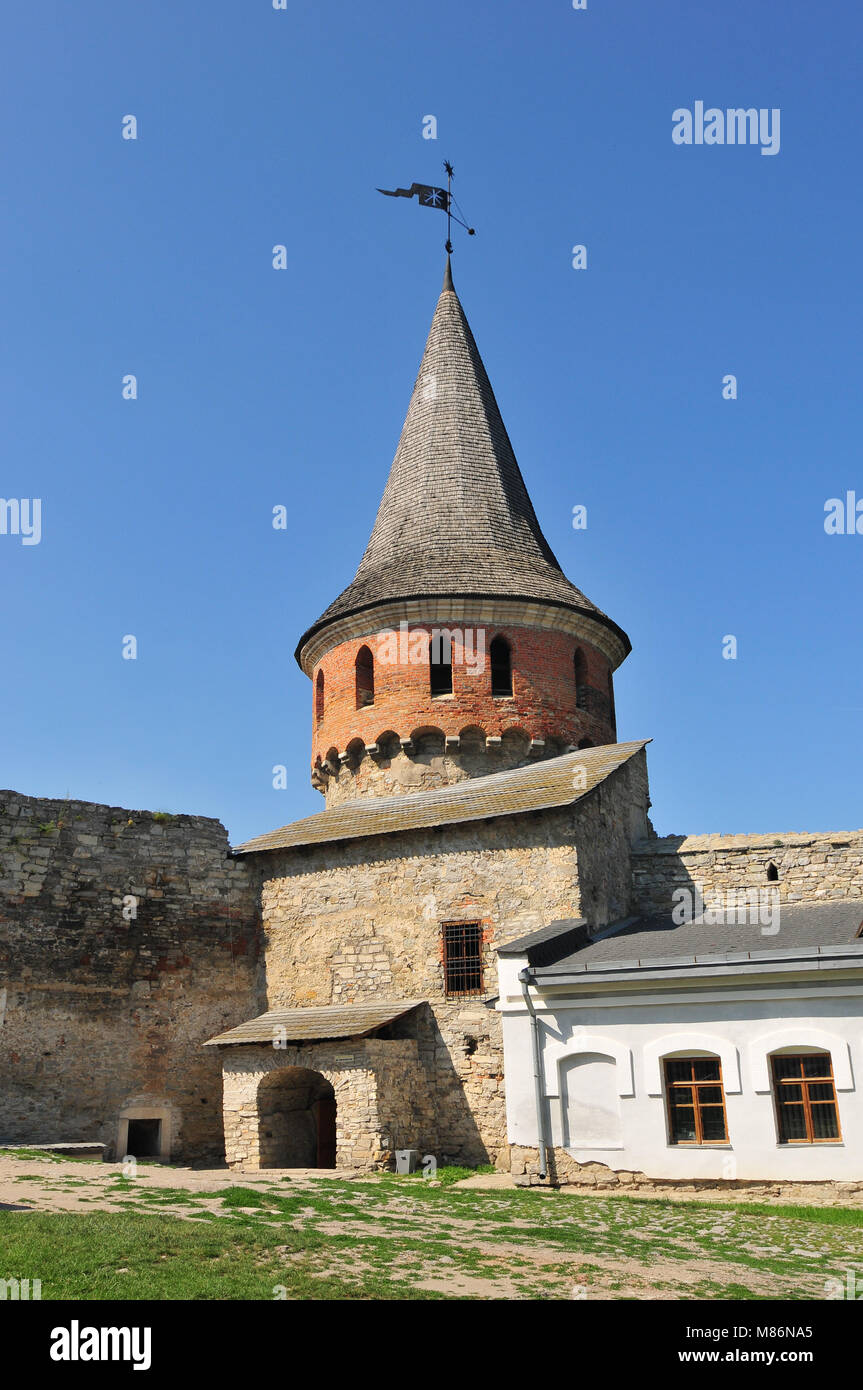 Old Kamenetz-Podolsk fortress near Kamianets-Podilskyi town. Ancient ...