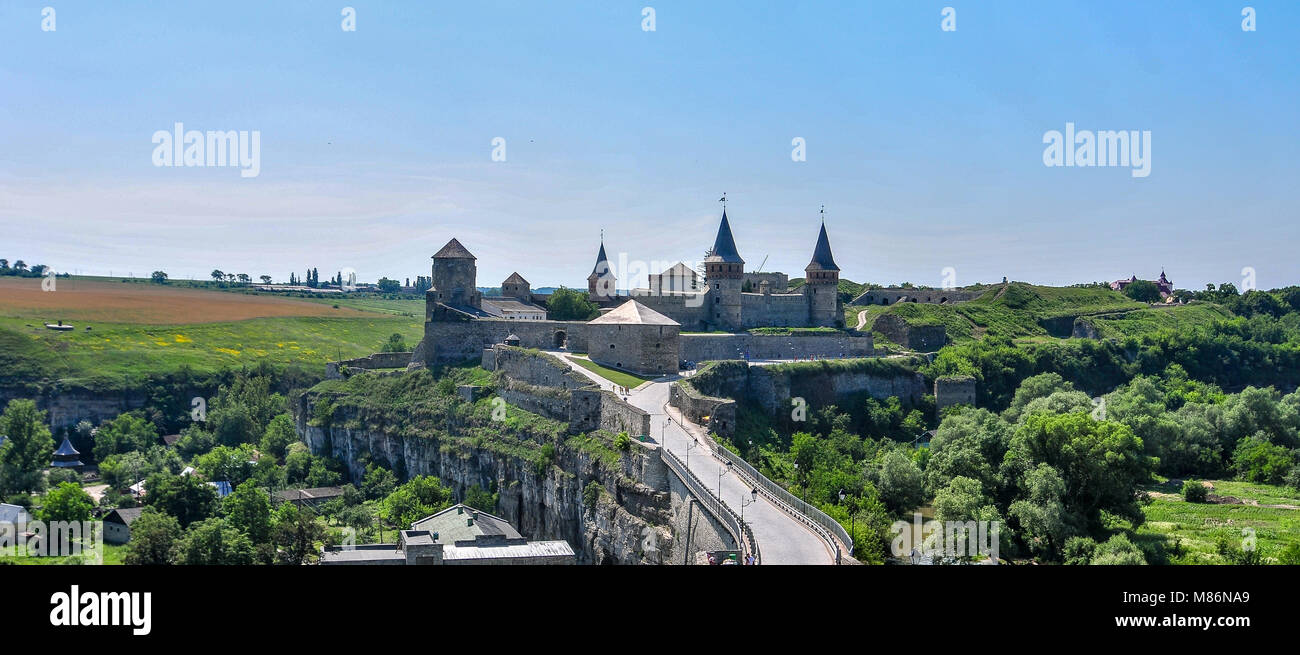 Old Kamenetz-Podolsk fortress near Kamianets-Podilskyi town. Ancient ...