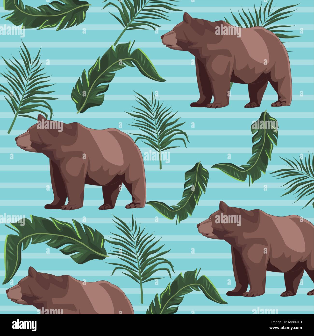 Bears drawing patterns background vector illustration graphic design ...
