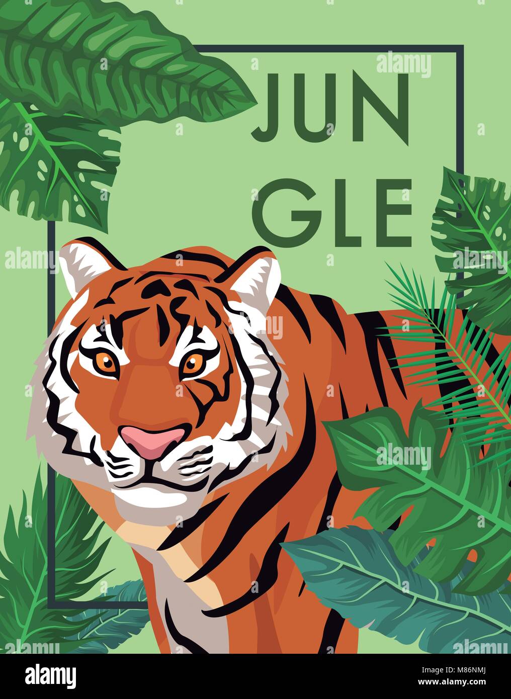 Tiger in the jungle vector illustration graphic design Stock Vector Image & Art - Alamy