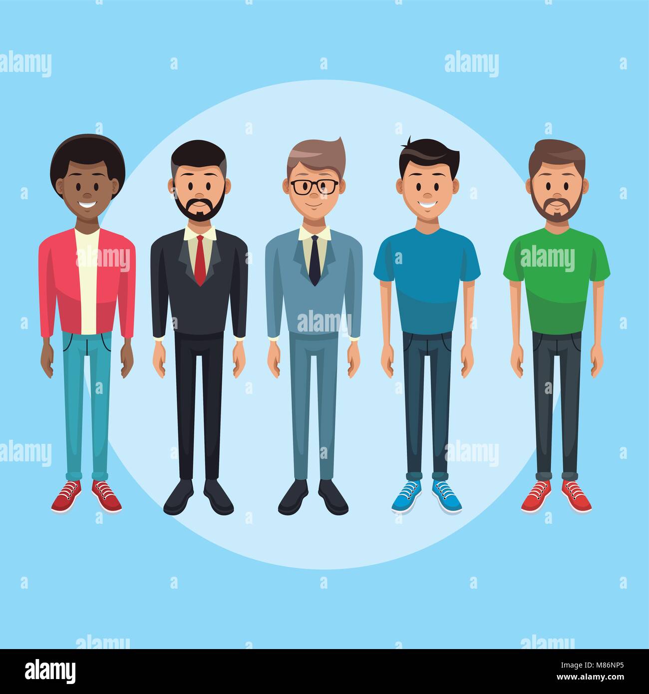 Young mens cartoon vector illustration graphic design Stock Vector ...