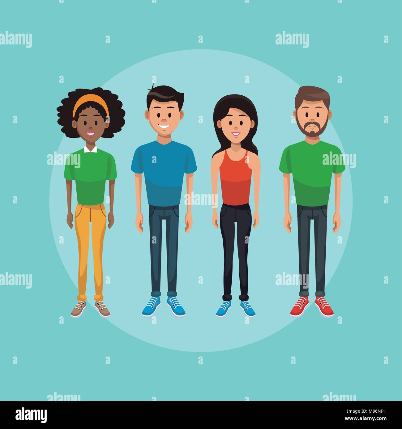 Young people cartoon vector illustration graphic design Stock Vector ...