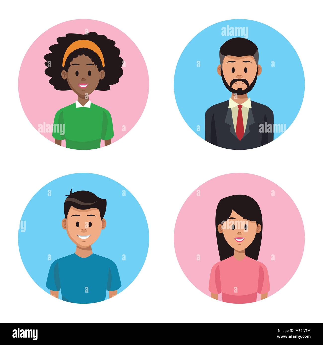 Young people round icons vector illustration graphic design Stock ...
