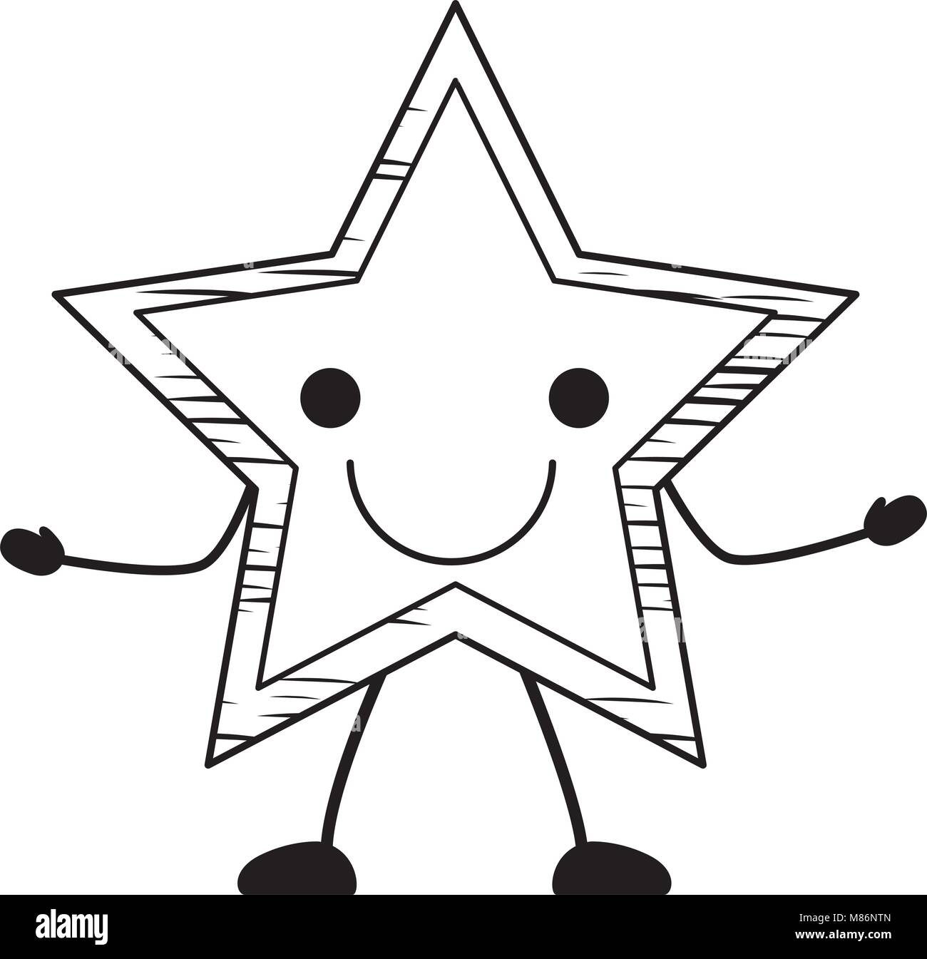 kawaii happy star icon over white background, vector illustration Stock ...