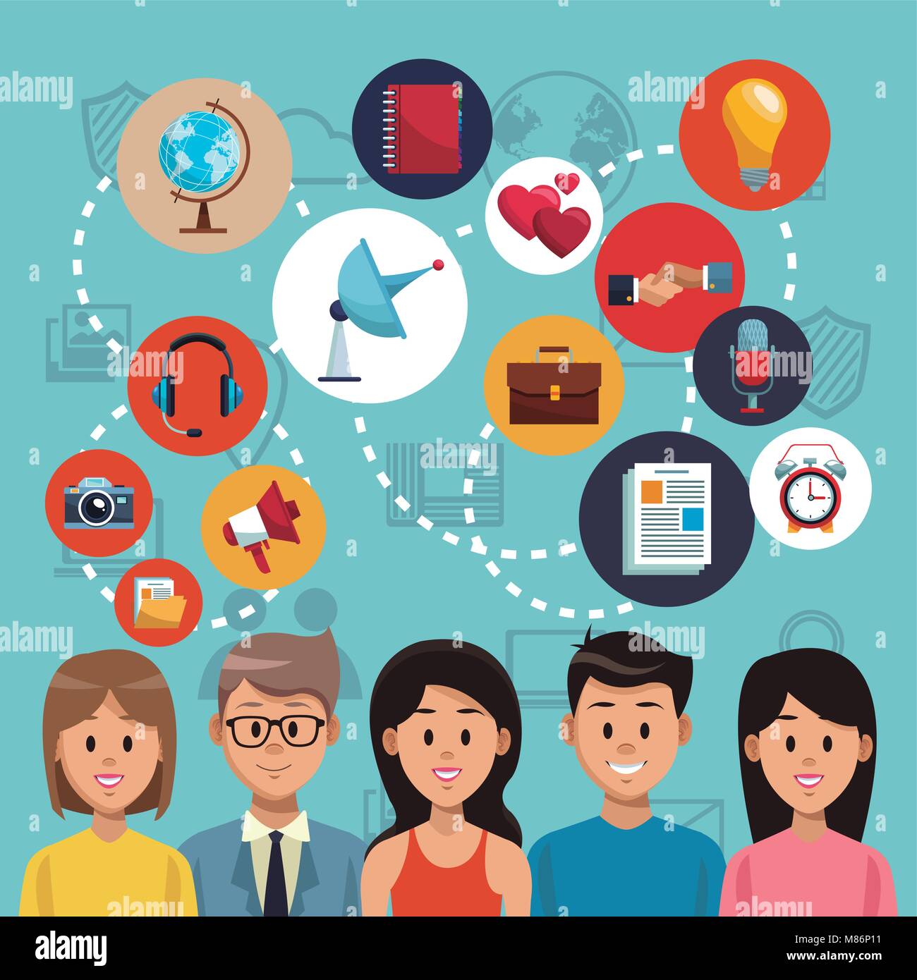 Social media people cartoon vector illustration graphic design Stock ...